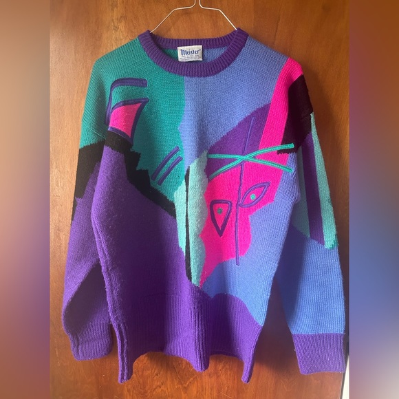Meister | Sweaters | Vintage Meister Wool Blend Multicolored Sweater ...